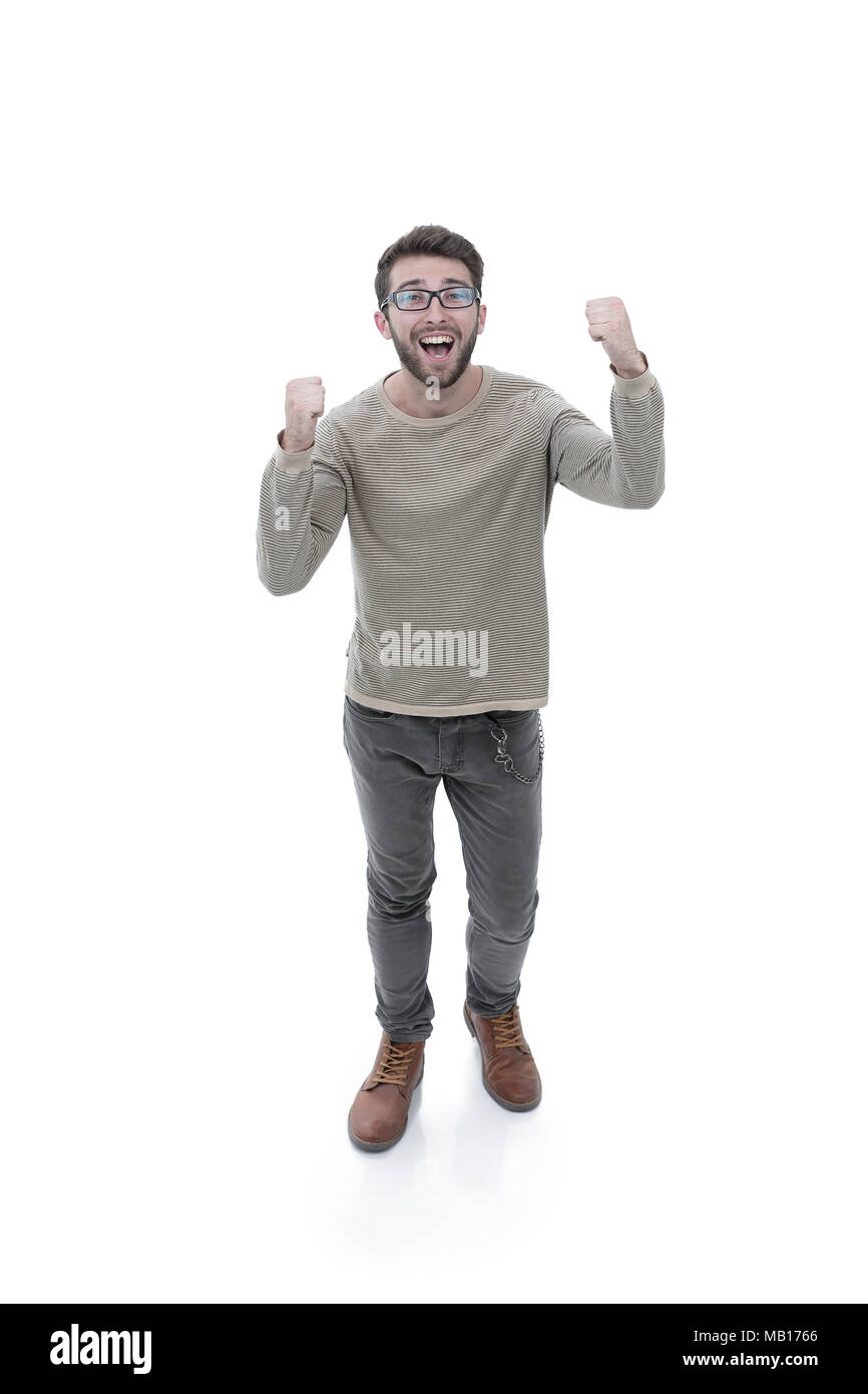 very happy young man. Portrait in full growth Stock Photo - Alamy