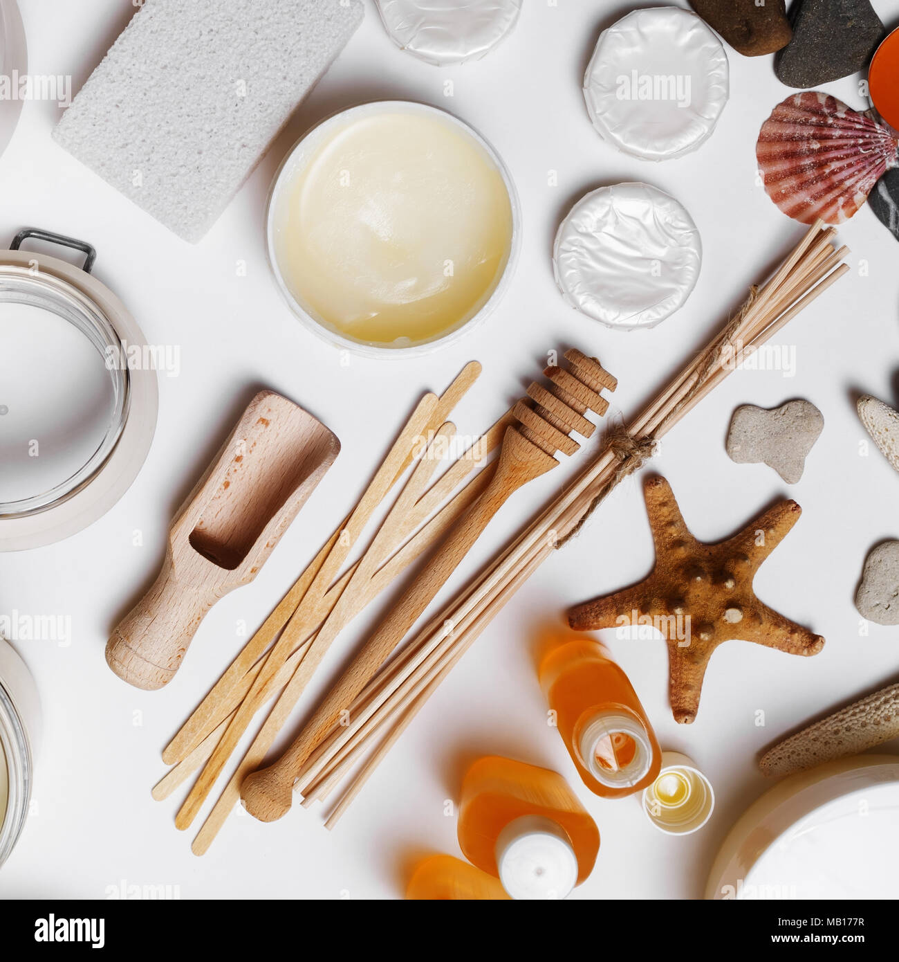 Top view spa objects hi-res stock photography and images - Alamy