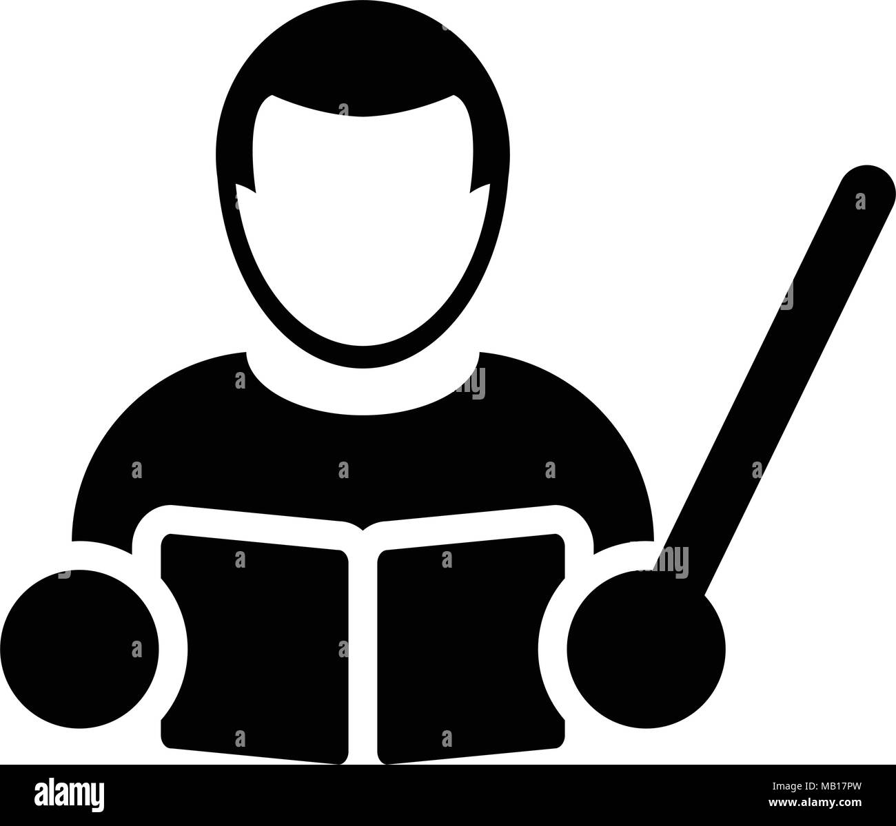 Teacher Icon Vector Male Person Profile Avatar with a Book and Teaching ...