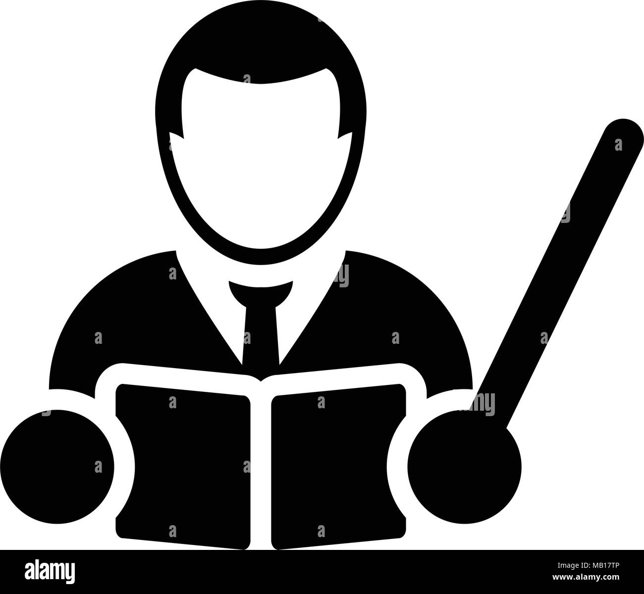 Teacher Icon Vector Male Person Profile Avatar with a Book and Teaching ...