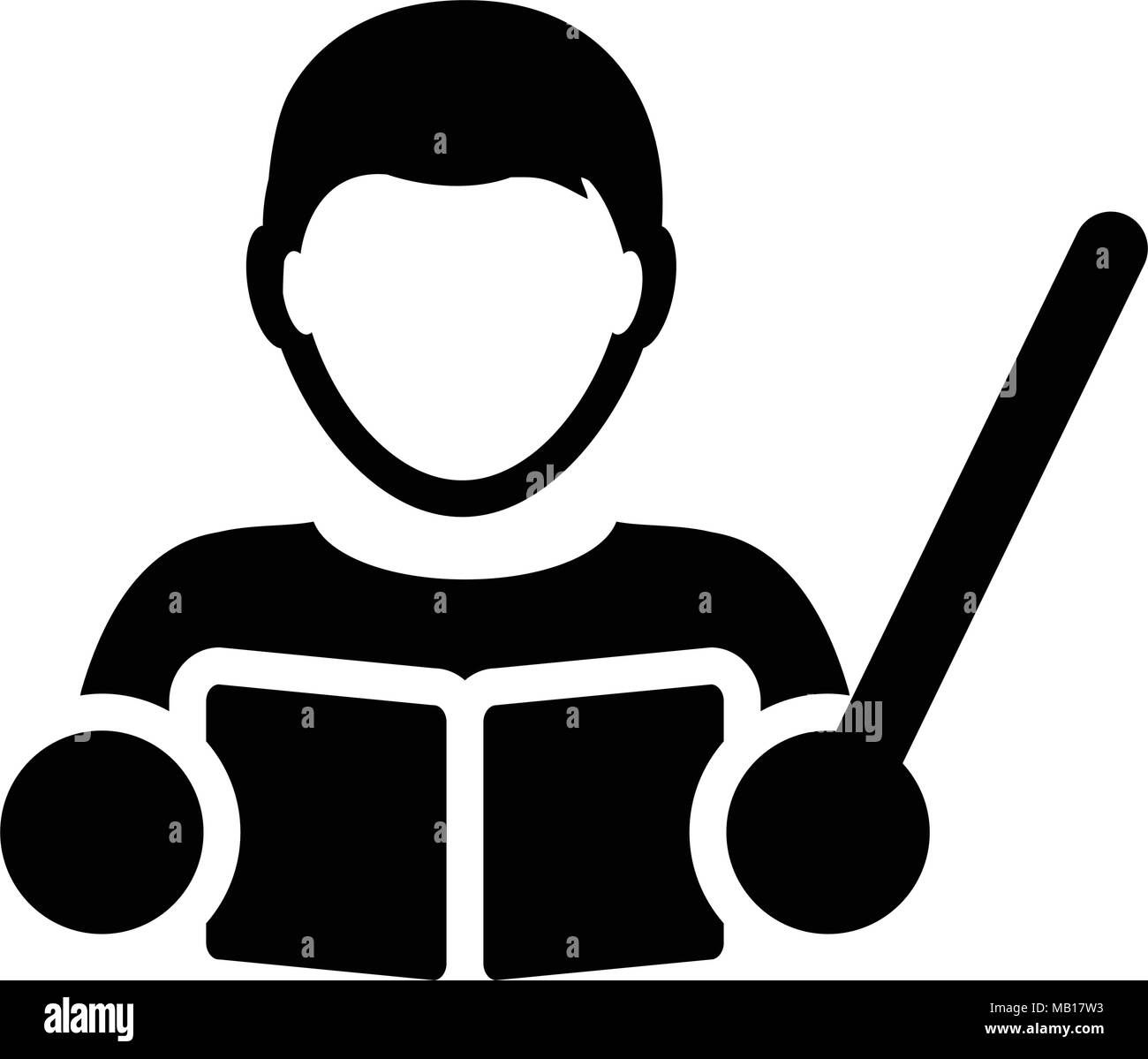 Teacher Icon Vector Male Person Profile Avatar with a Book and Teaching ...