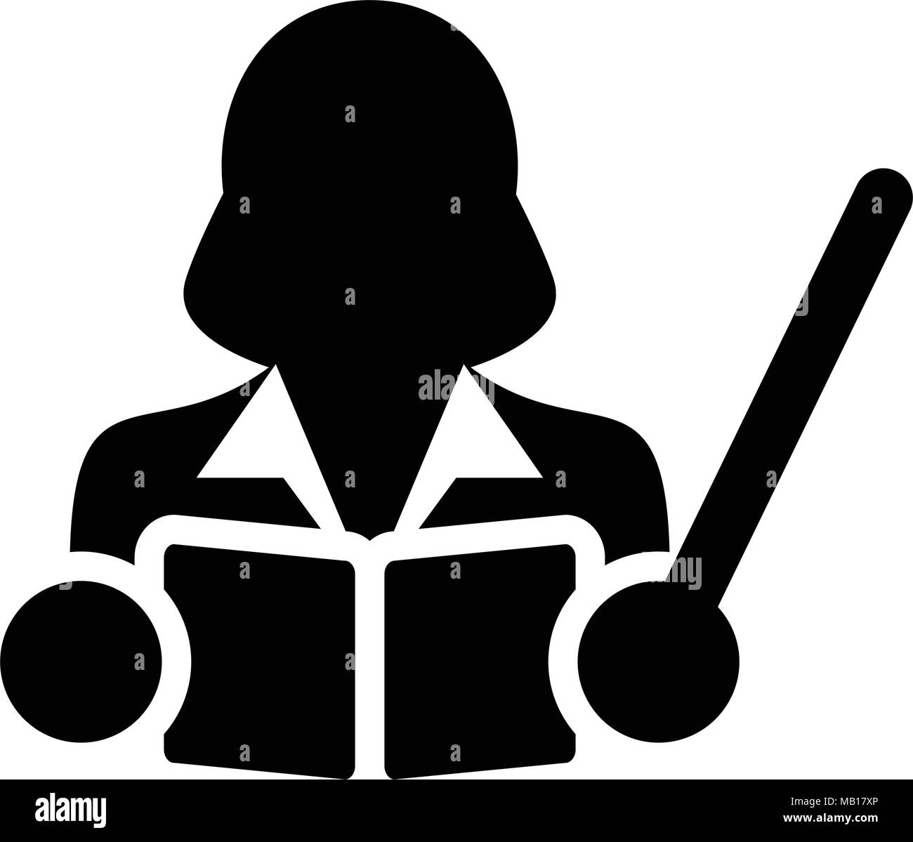 Teacher Icon Vector Female Person Profile Avatar with a Book and ...