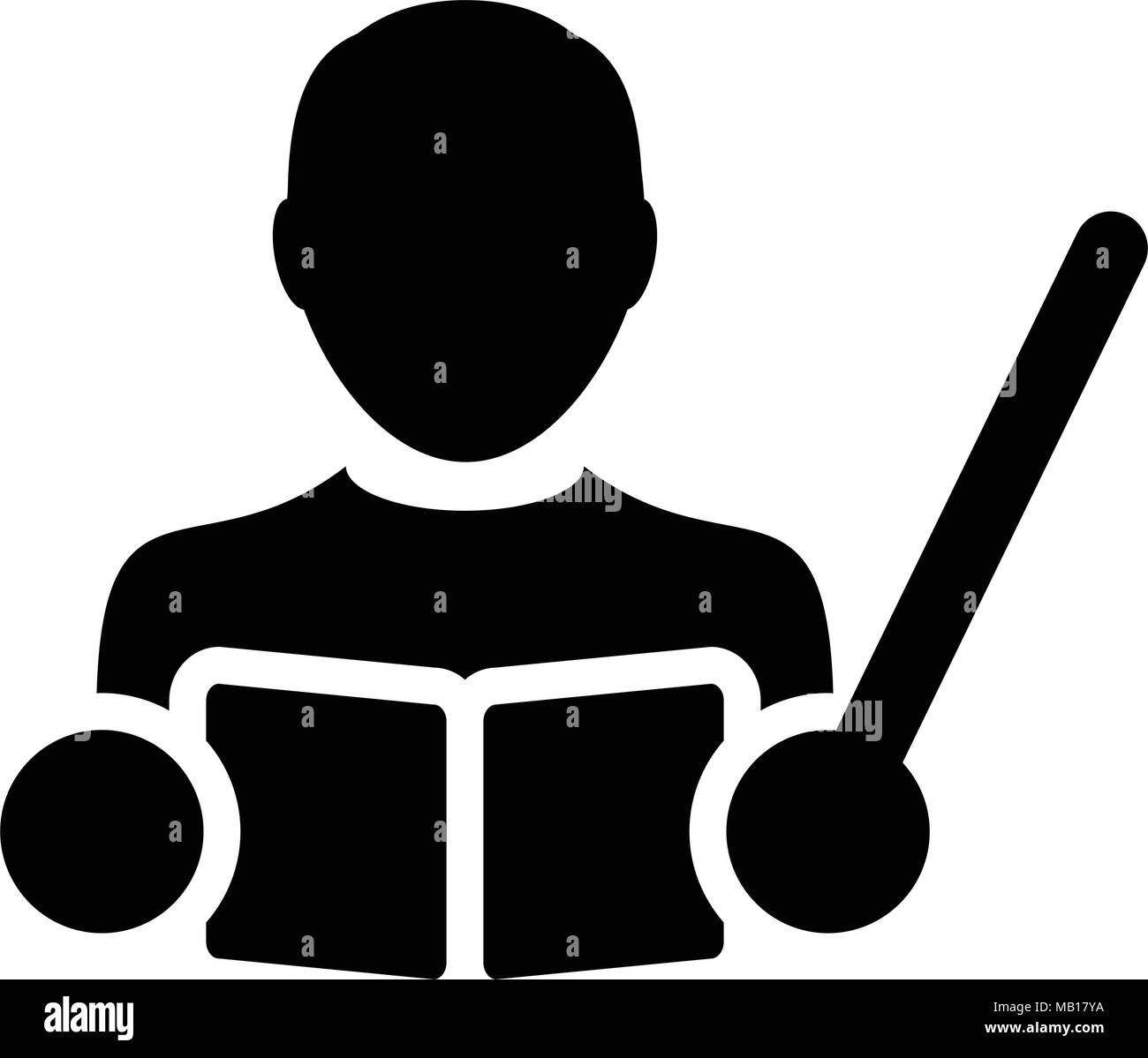 Teacher Icon Vector Male Person Profile Avatar with a Book and Teaching ...