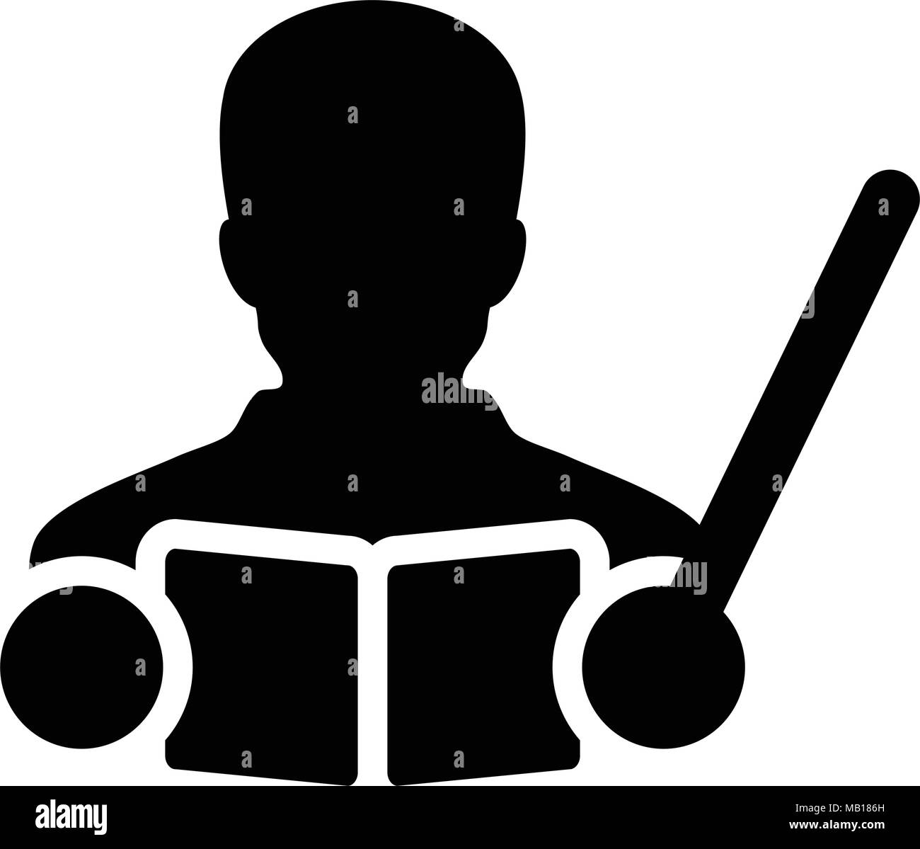 Teacher Icon Vector Male Person Profile Avatar with a Book and Teaching ...