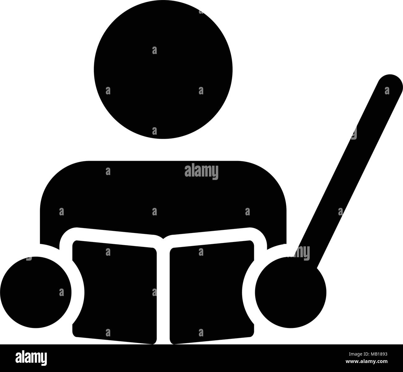 Teacher Icon Vector Male Person Profile Avatar with a Book and Teaching ...