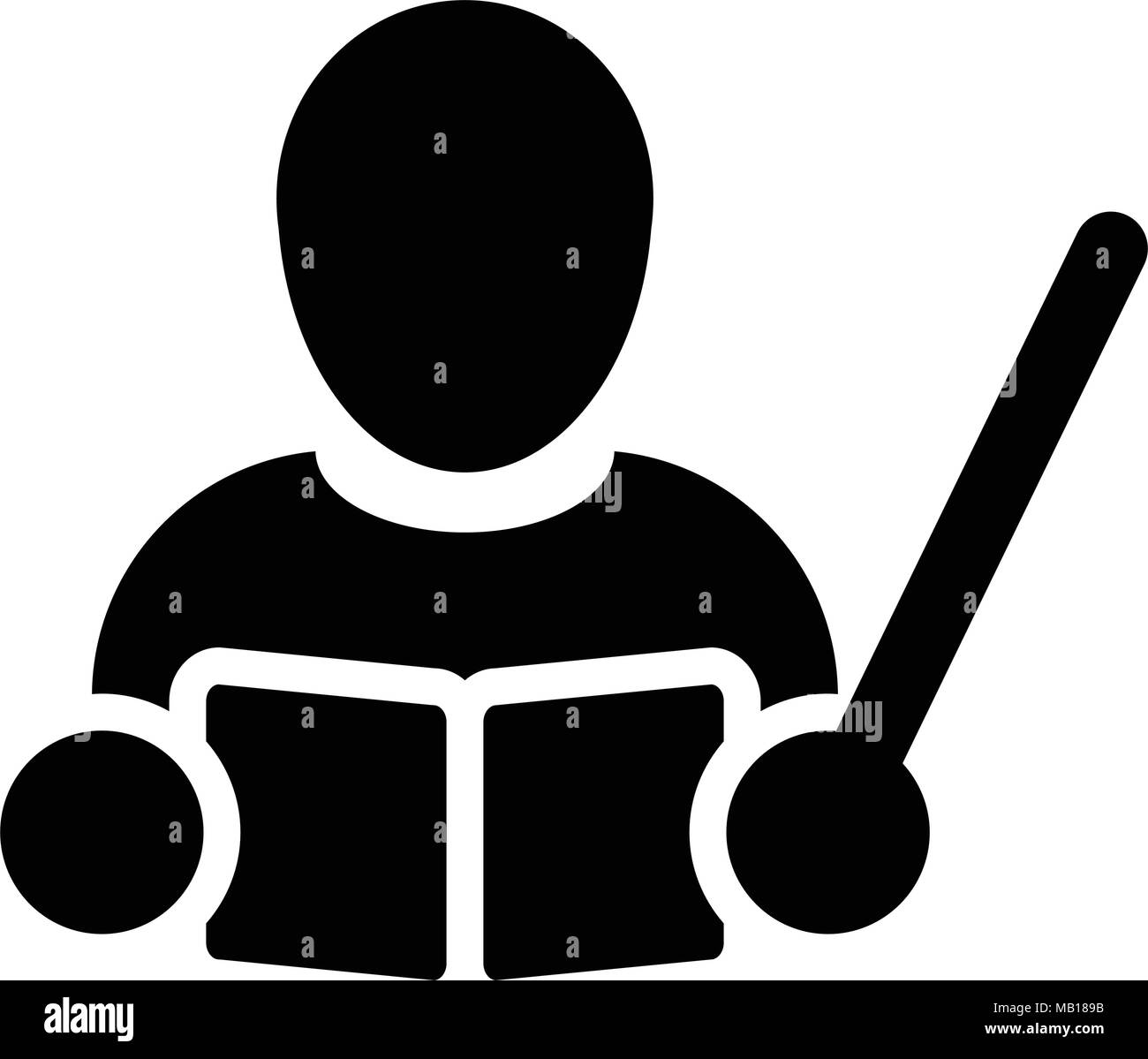 Teacher Icon Vector Male Person Profile Avatar with a Book and Teaching ...