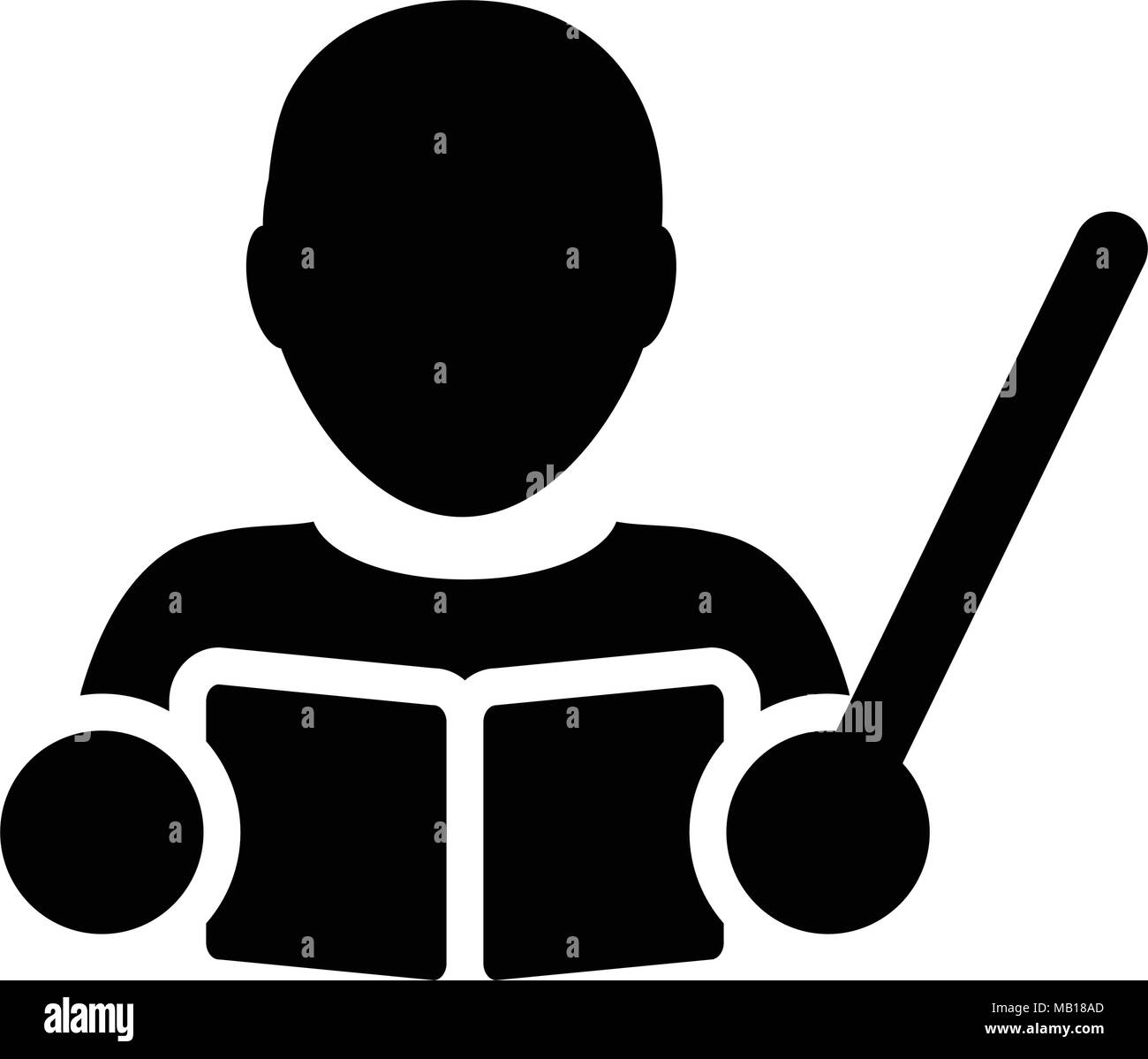 Teacher Icon Vector Male Person Profile Avatar with a Book and Teaching ...
