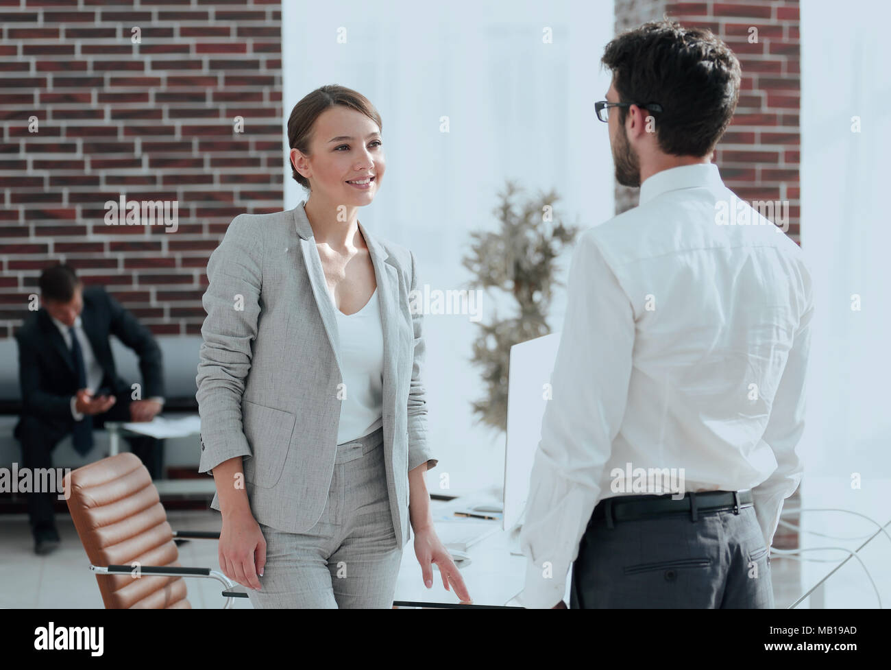 business meeting business women with a business partner in the office ...