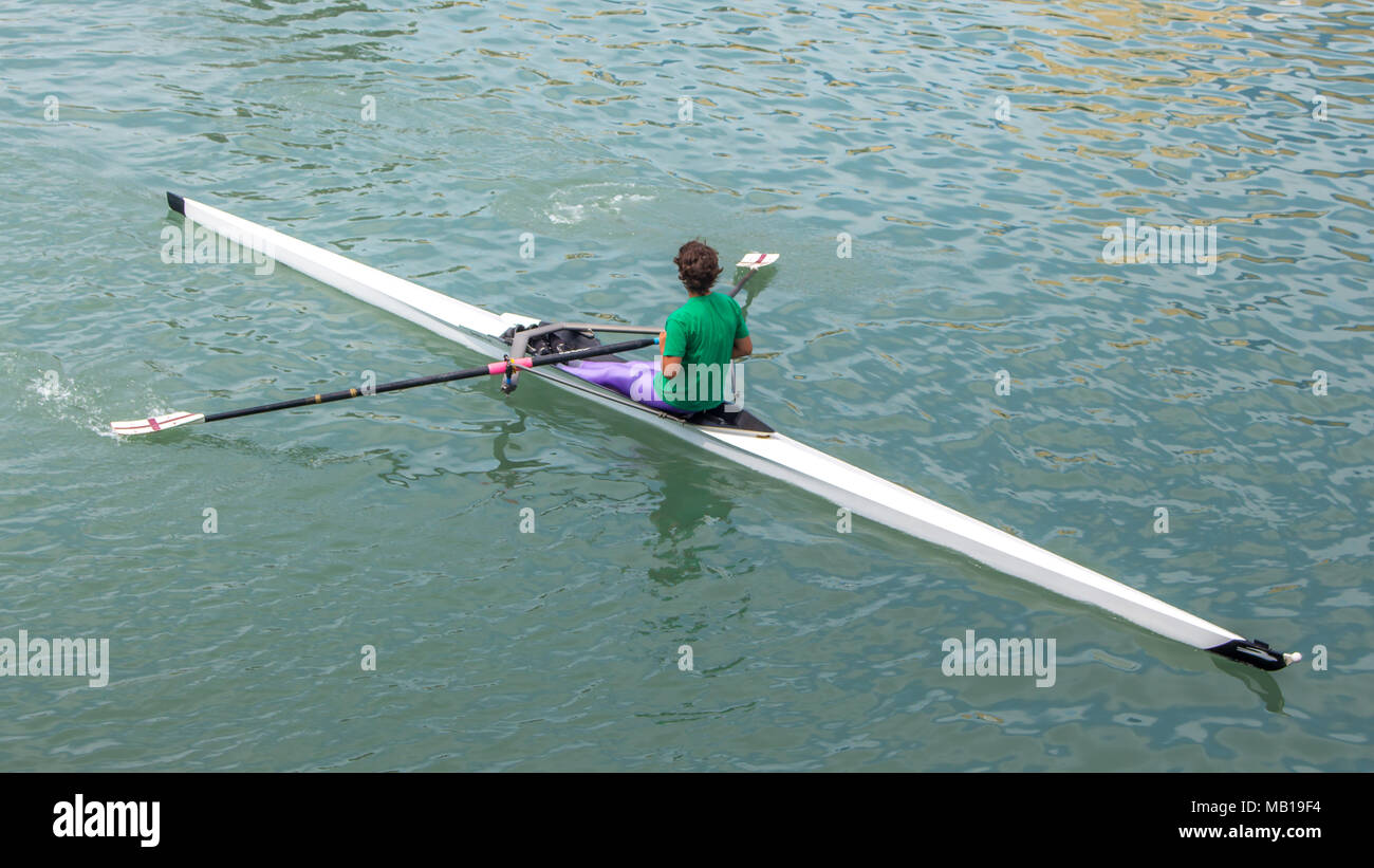 Training in sport rowing, Poti, Georgia Stock Photo - Alamy