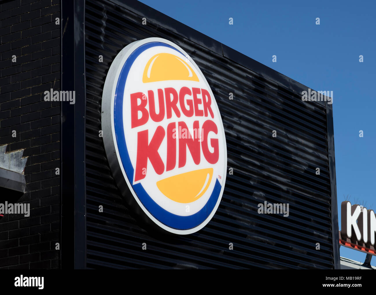 Burger King sign at the St Marks Retail Park, Lincoln, Lincolnshire, UK ...