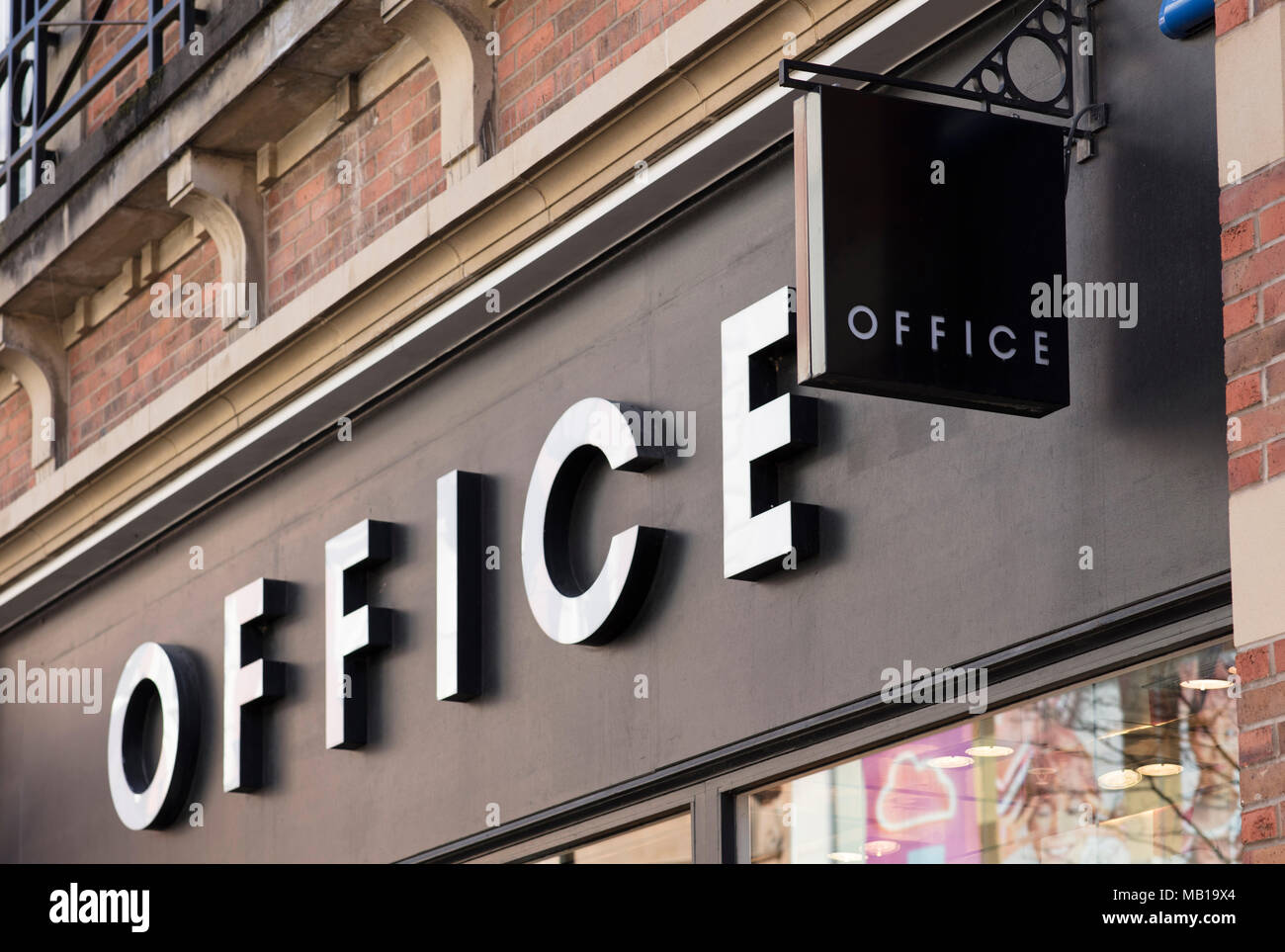 Office store sign, Lincoln, Lincolnshire, UK - 5th April 2018 Stock ...