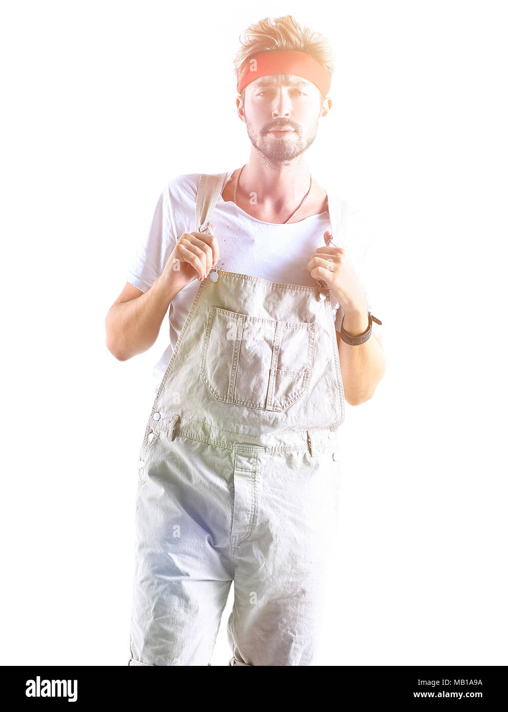 Concentrated muscular sportsman in white hi-res stock photography and ...