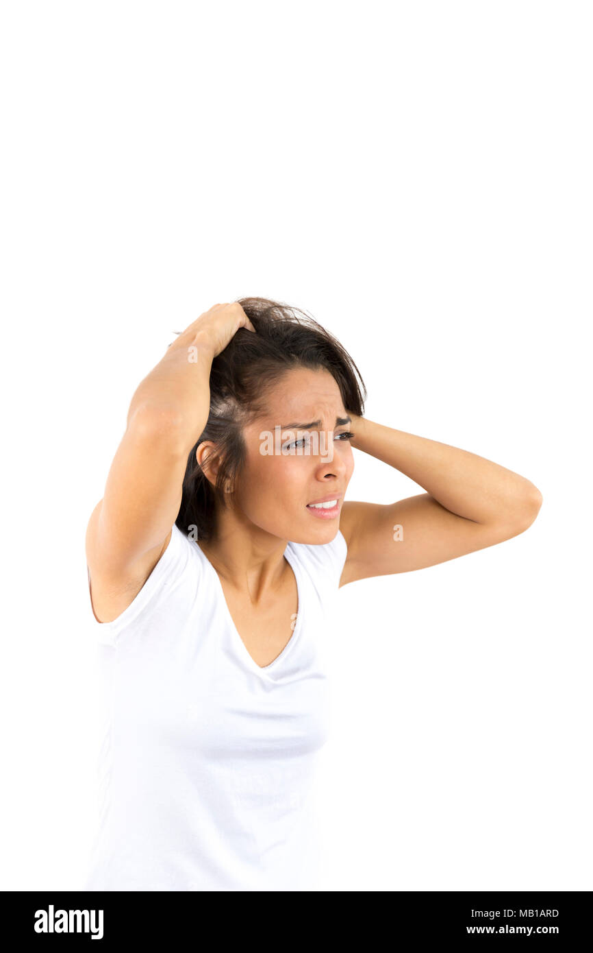 Worried indian woman Cut Out Stock Images & Pictures - Alamy