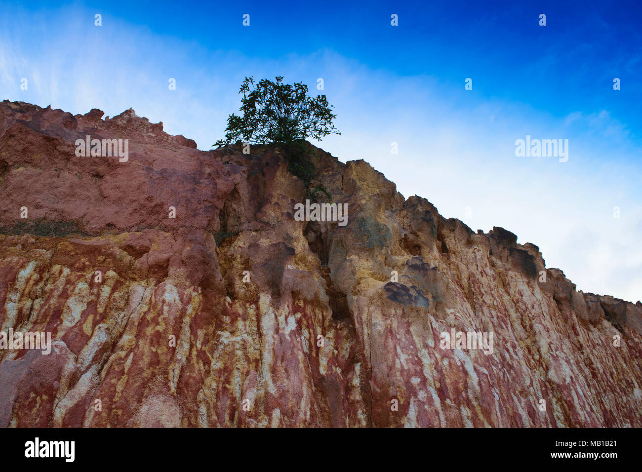 low angle of cliffs against blue sky Stock Photo - Alamy
