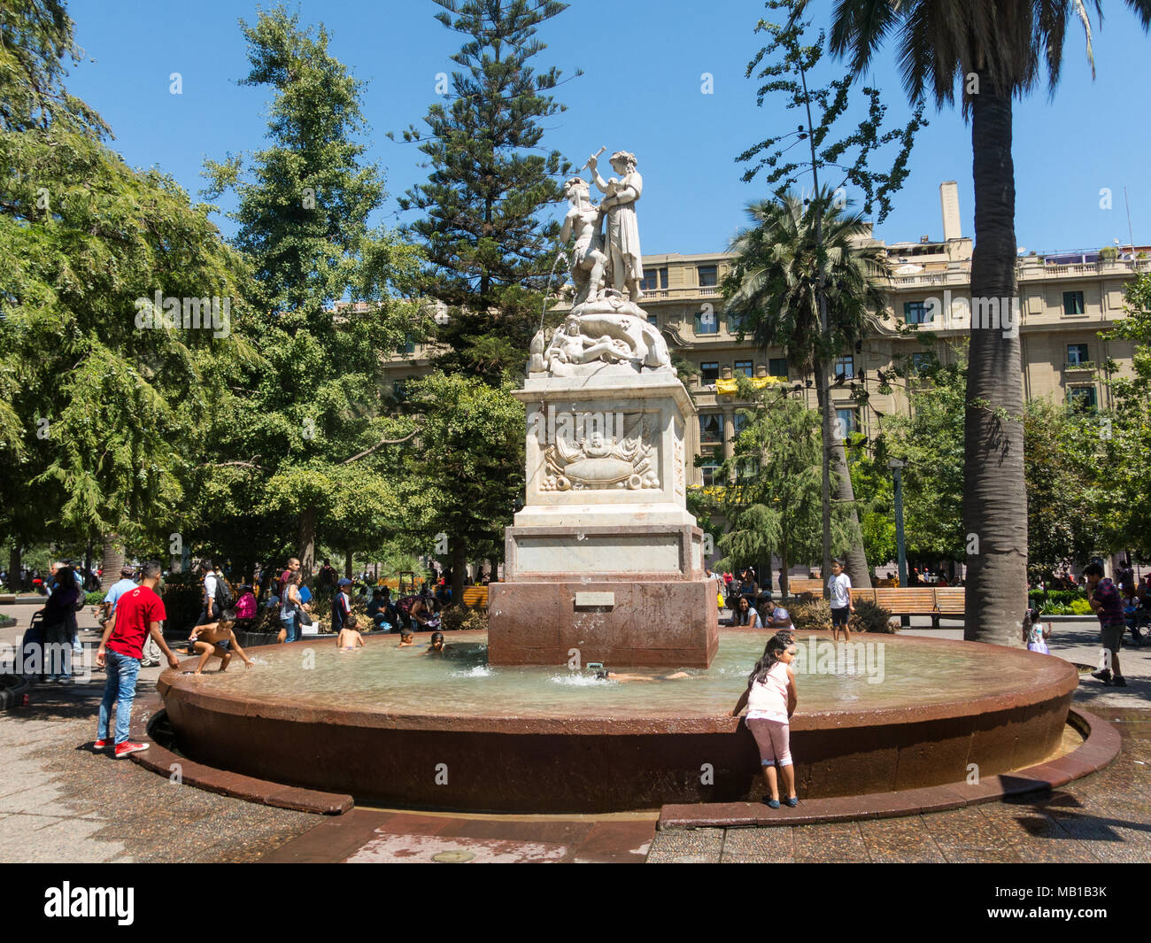 SANTIAGO, CHILE - JANUARY 26, 2018: Monument American Liberty, marble ...