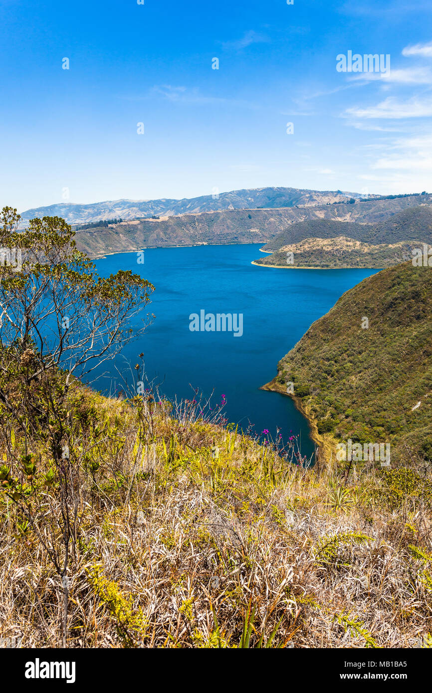Cuicocha lagoon inside the crater of the volcano Cotacachi Stock Photo ...