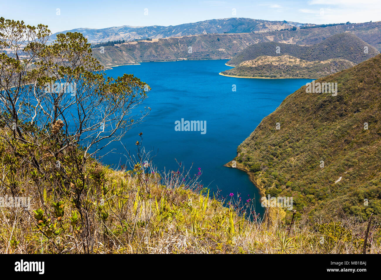 Cuicocha lagoon inside the crater of the volcano Cotacachi Stock Photo ...