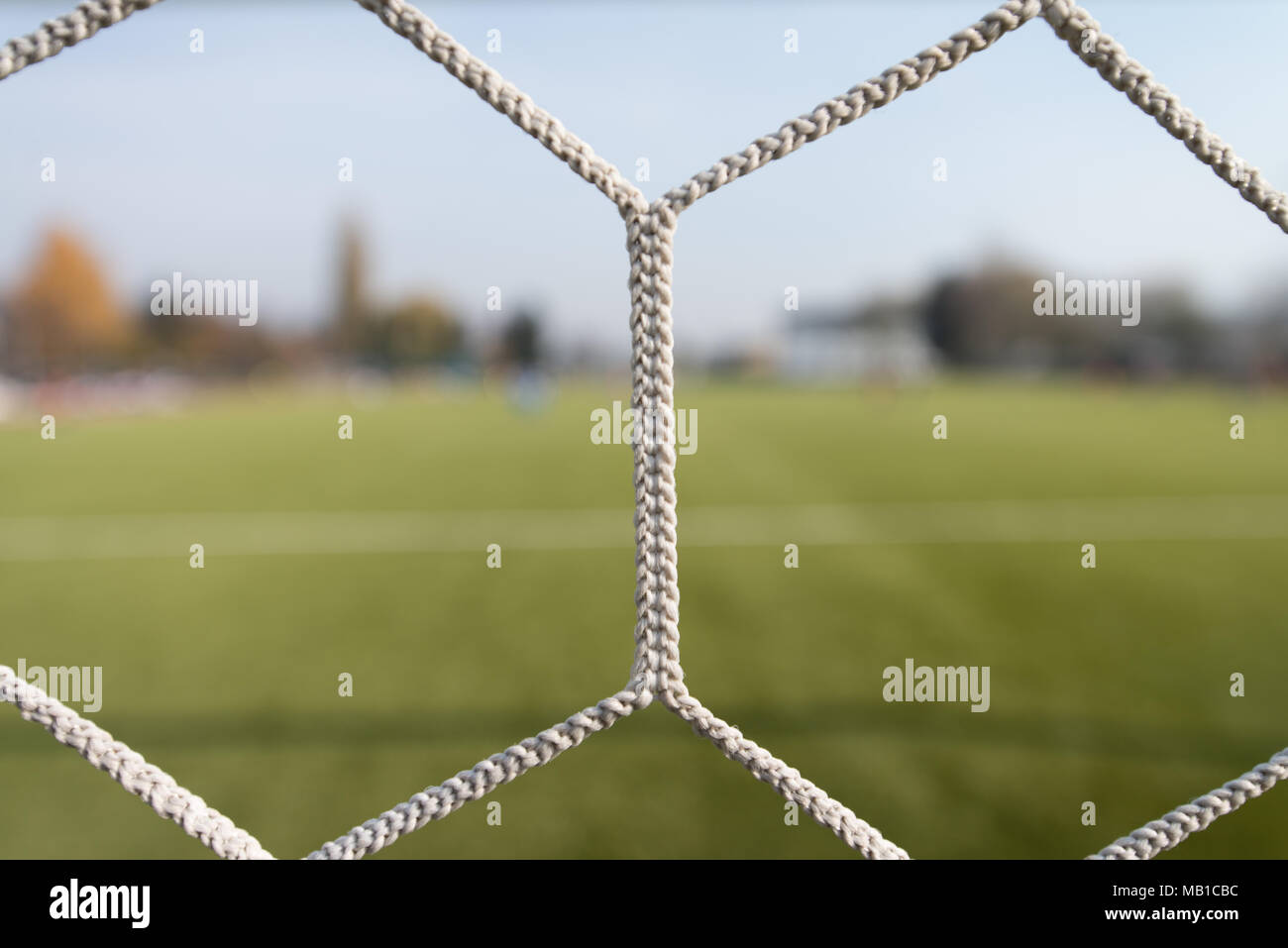 Soccer or Football Net Background - View From Behind the Goal With ...
