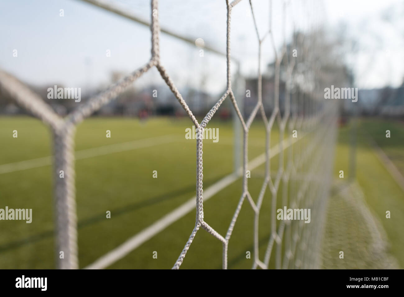 Soccer or Football Net Background - View From Behind the Goal With ...