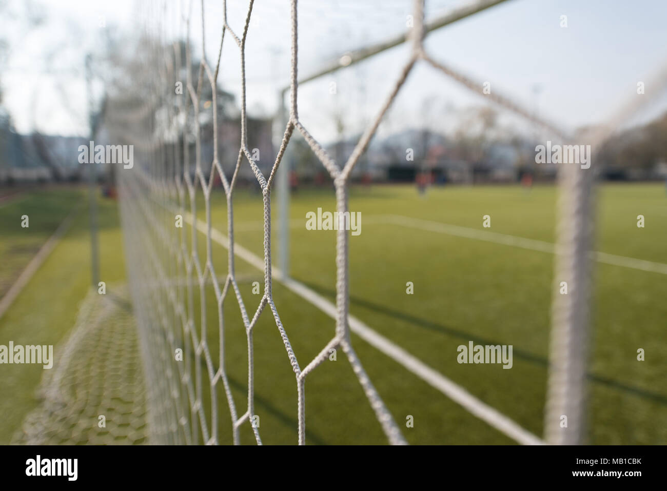 Soccer or Football Net Background - View From Behind the Goal With ...