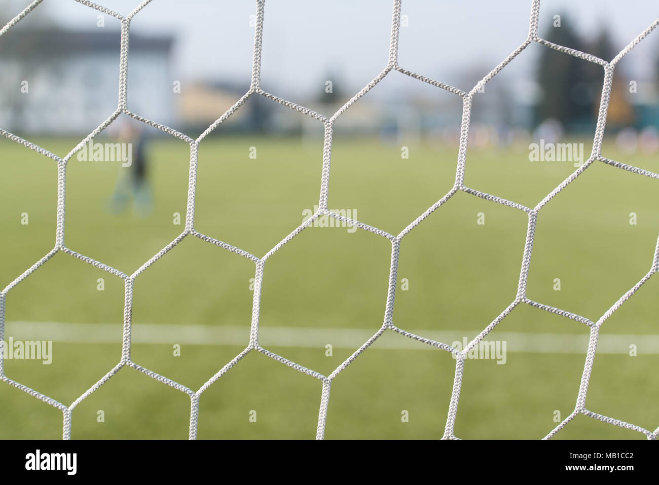 Soccer or Football Net Background - View From Behind the Goal With ...