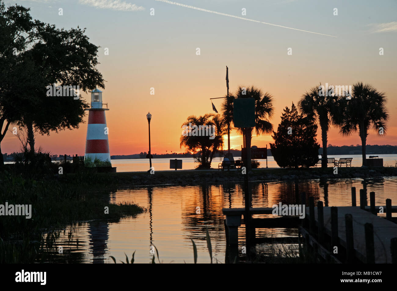 Mt Dora Lighthouse Sunset 20180309 Stock Photo - Alamy