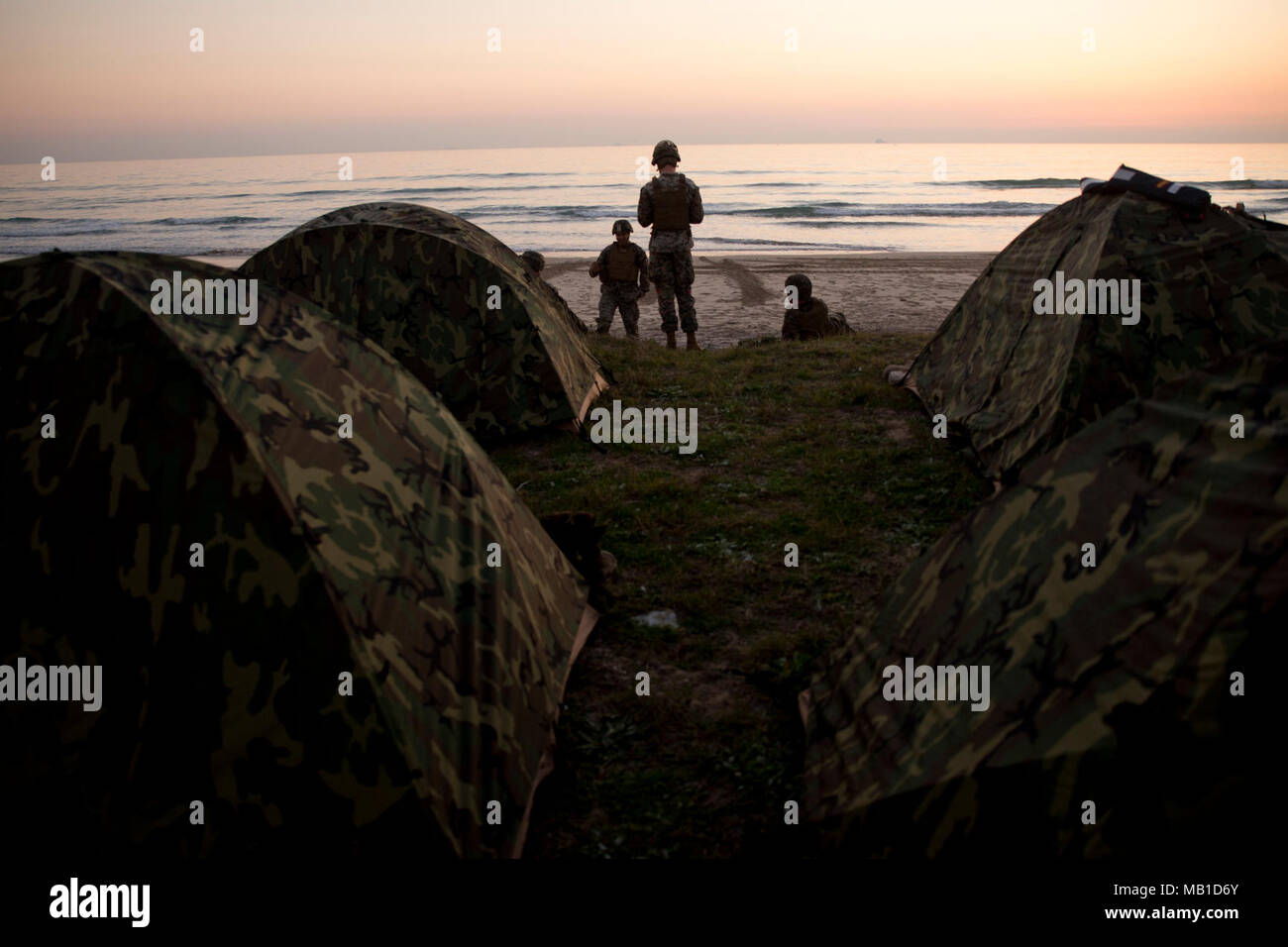 U.S. Marine landing support specialists with Special-Purpose Marine Air ...