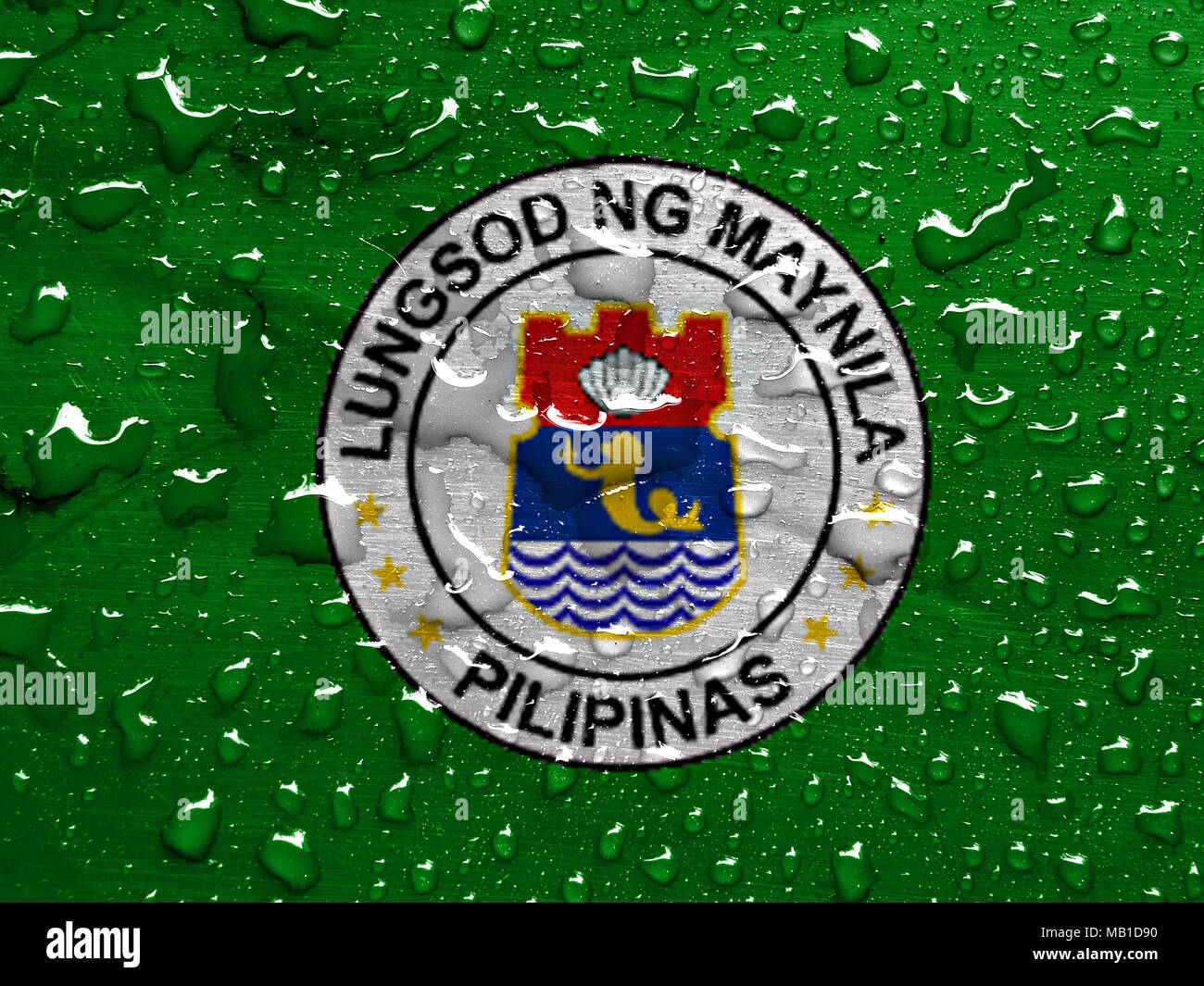 flag of Manila with rain drops Stock Photo - Alamy