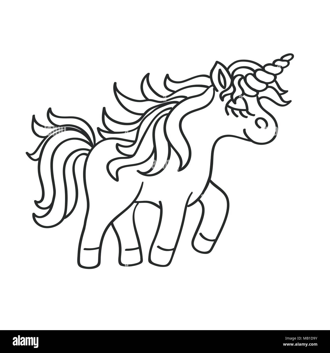 Unicorn Outline Drawings