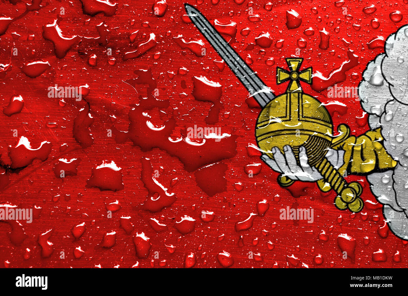 flag of Vologda with rain drops Stock Photo - Alamy