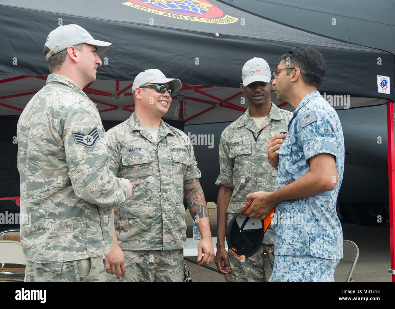 (Left to right) U.S. Air Force Staff Sgt. Brentley Stevenson, 15th ...