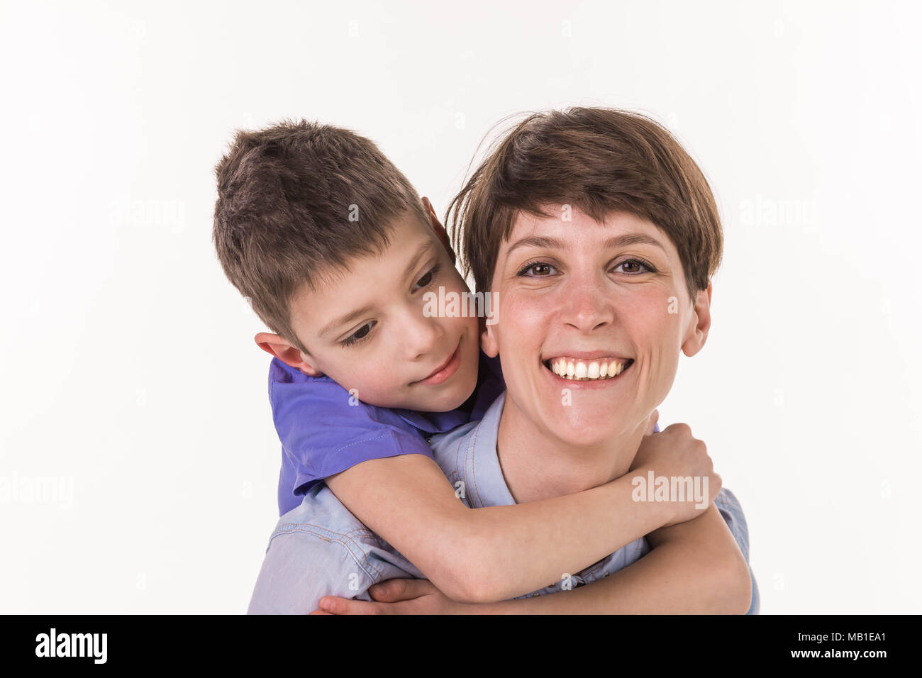 Mother's Day concept: Happy smiling mother and son Stock Photo - Alamy