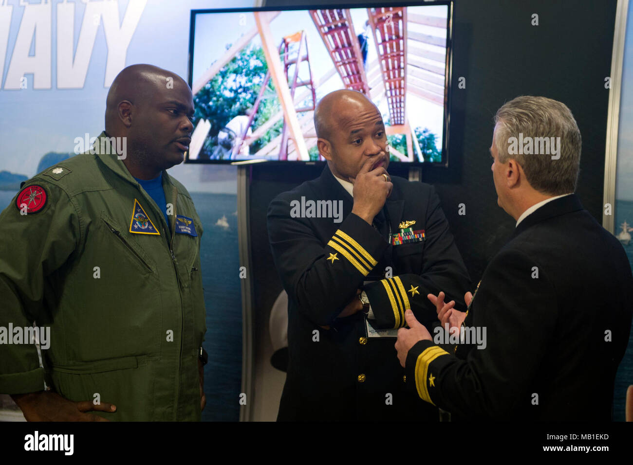WASHINGTON (Feb. 09, 2018) Naval officers discuss the new Naval Warfare ...