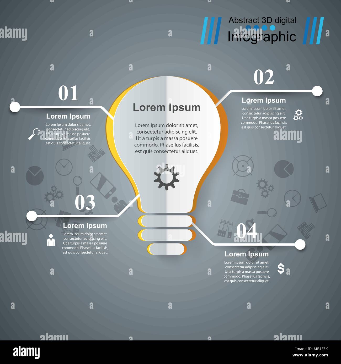 Infographic design. Bulb, Light icon Stock Vector Image & Art - Alamy