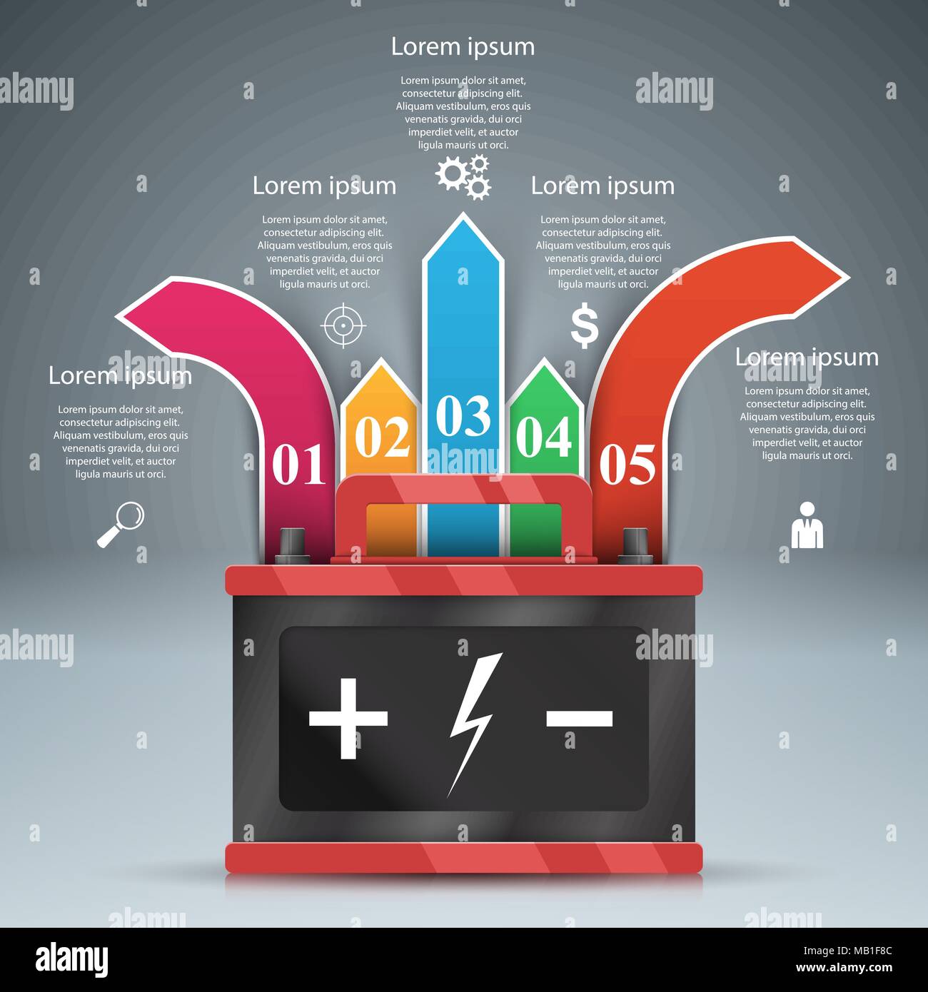 Business Infographics. Battery icon Stock Vector Image & Art - Alamy