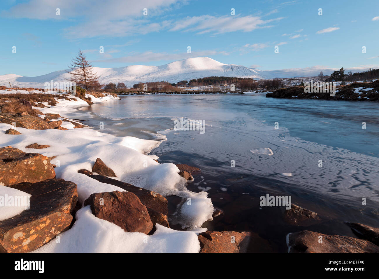 River Mudale in winter, Altnaharra Stock Photo - Alamy