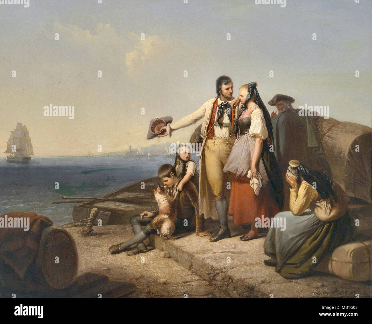 Heckel August Von - Swabian Exiles on the Beach Prior to Departure ...