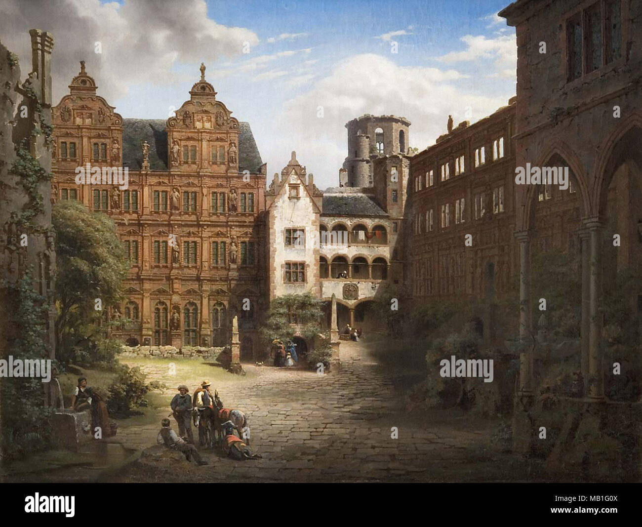 Heger Heinrich Anton - Heidelberg Castle Courtyard Stock Photo - Alamy