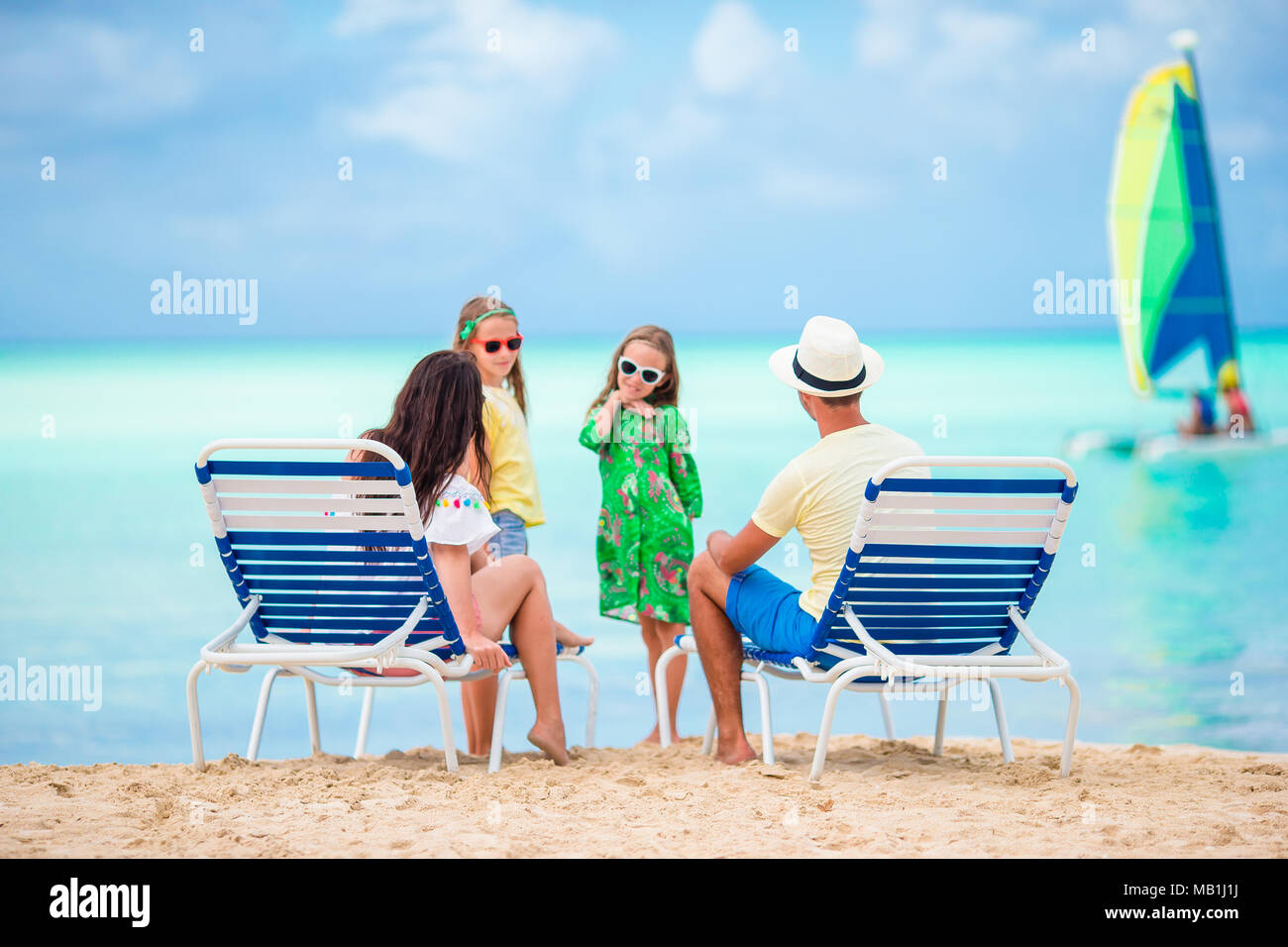 Kid relaxing on the sunbed hi-res stock photography and images - Alamy
