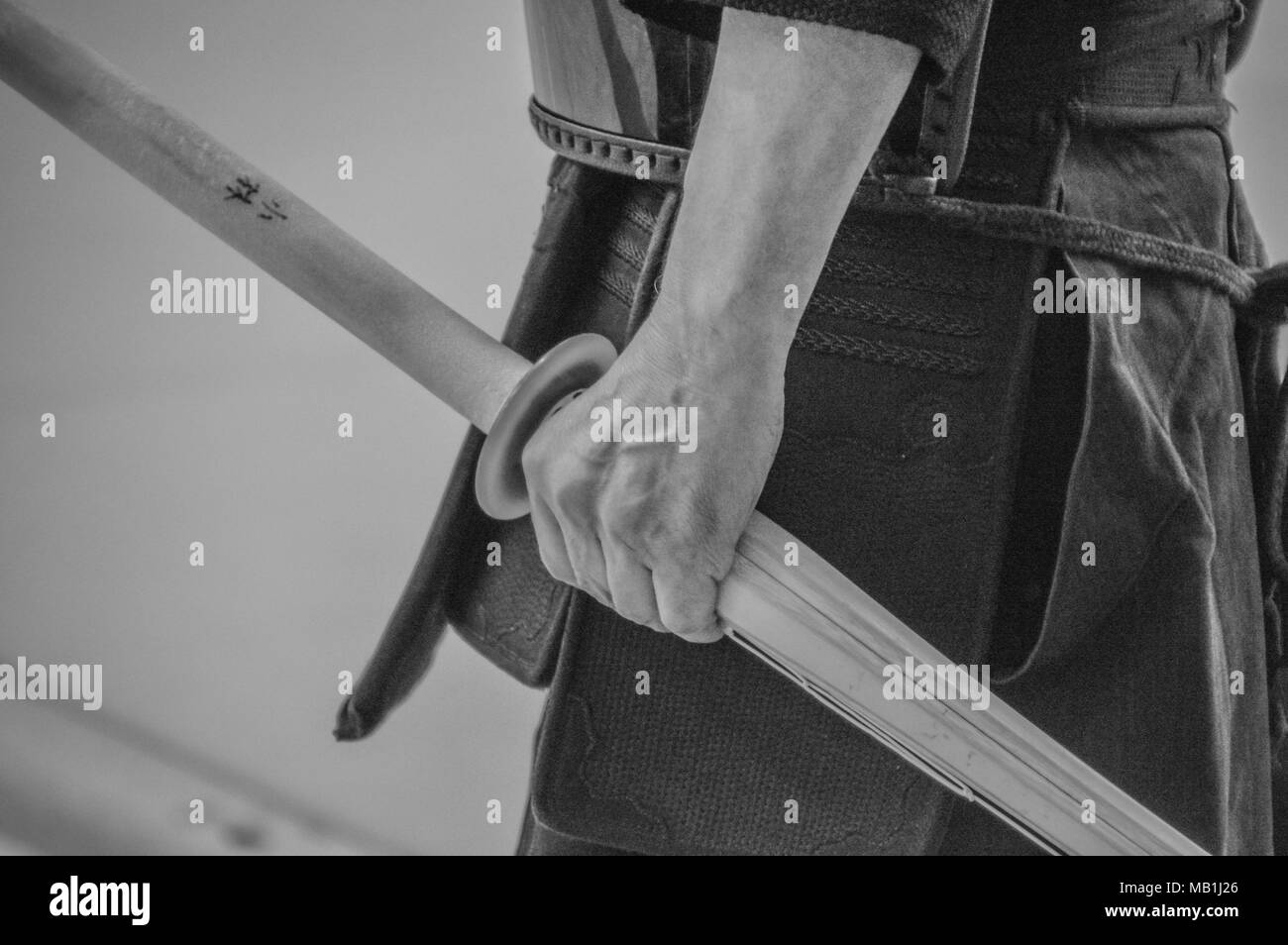 Japanese With A Kendo Sword Stock Photo - Alamy