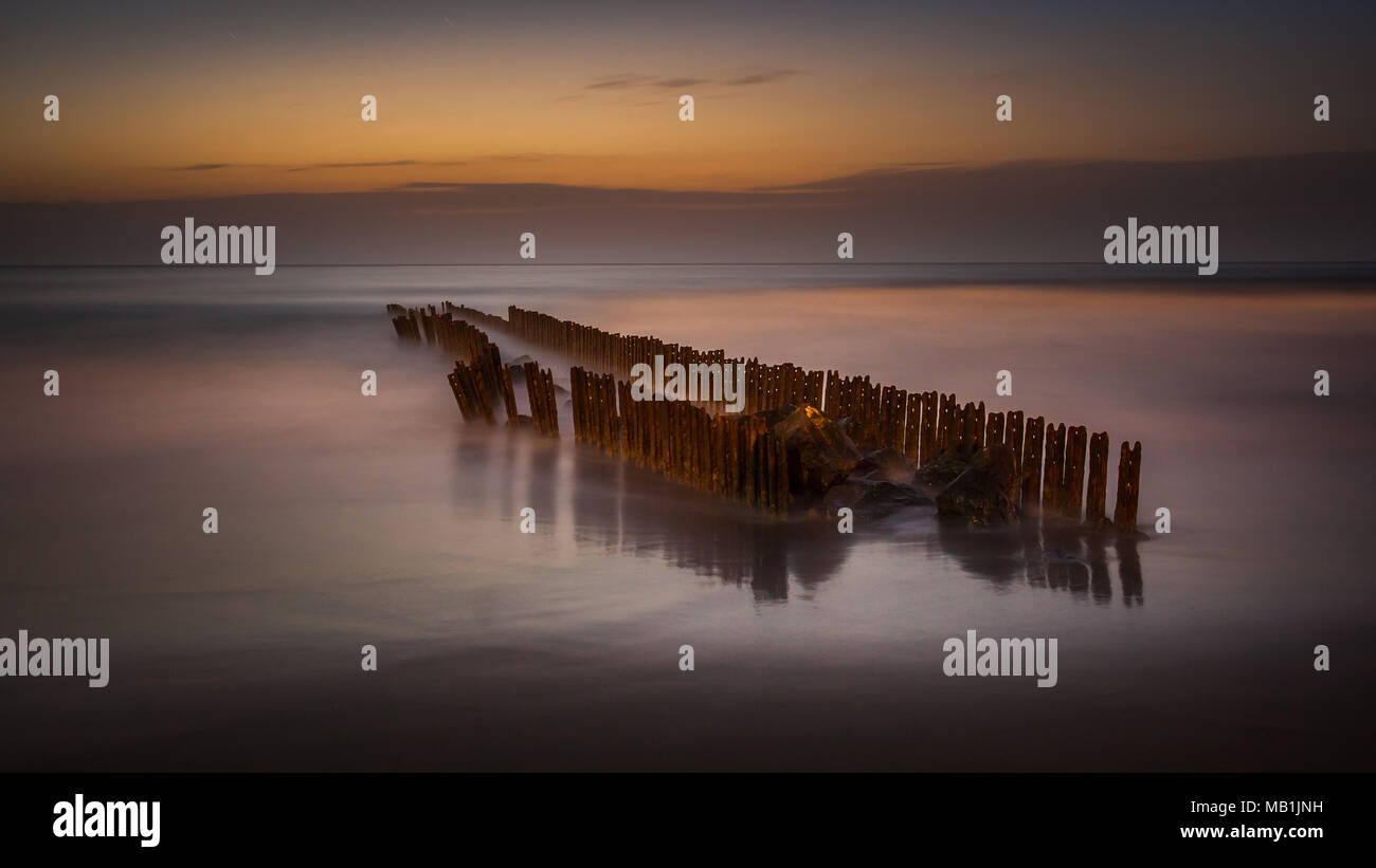 Night, wave breaker in the black sea, Poti, Georgia Stock Photo - Alamy