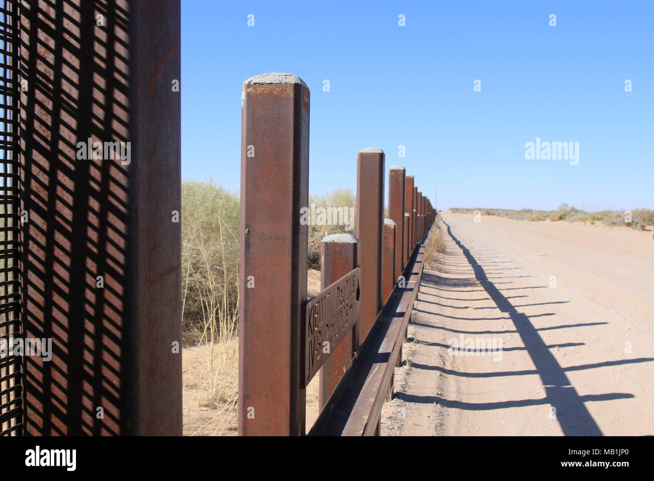 The current vehicle barrier along the U.S. - Mexico border near Santa ...