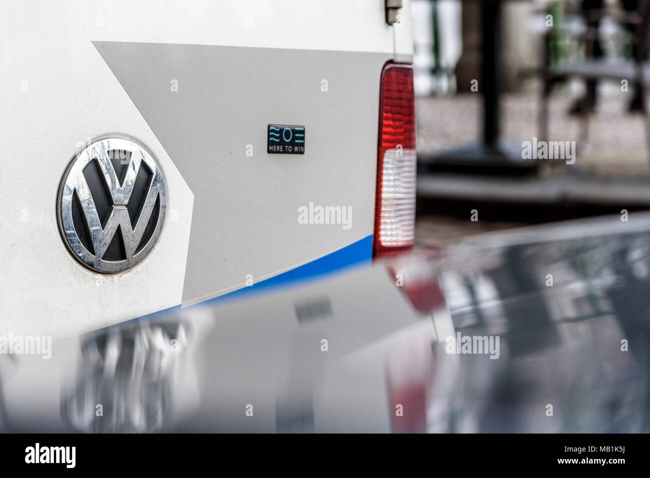Volkswagen logo on a passenger car Stock Photo - Alamy