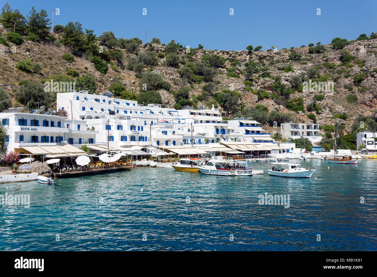 Harbour view, Loutro, Sfakia, Chania Region, Crete (Kriti), Greece ...