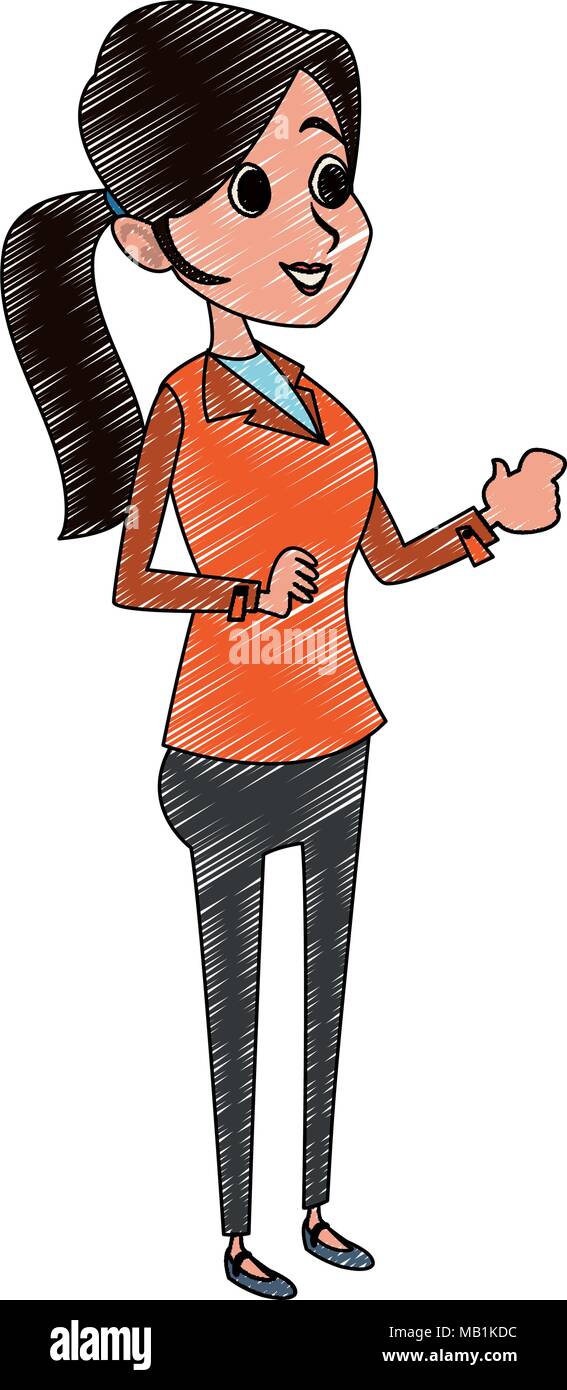 Executive woman cartoon scribble Stock Vector Image & Art - Alamy