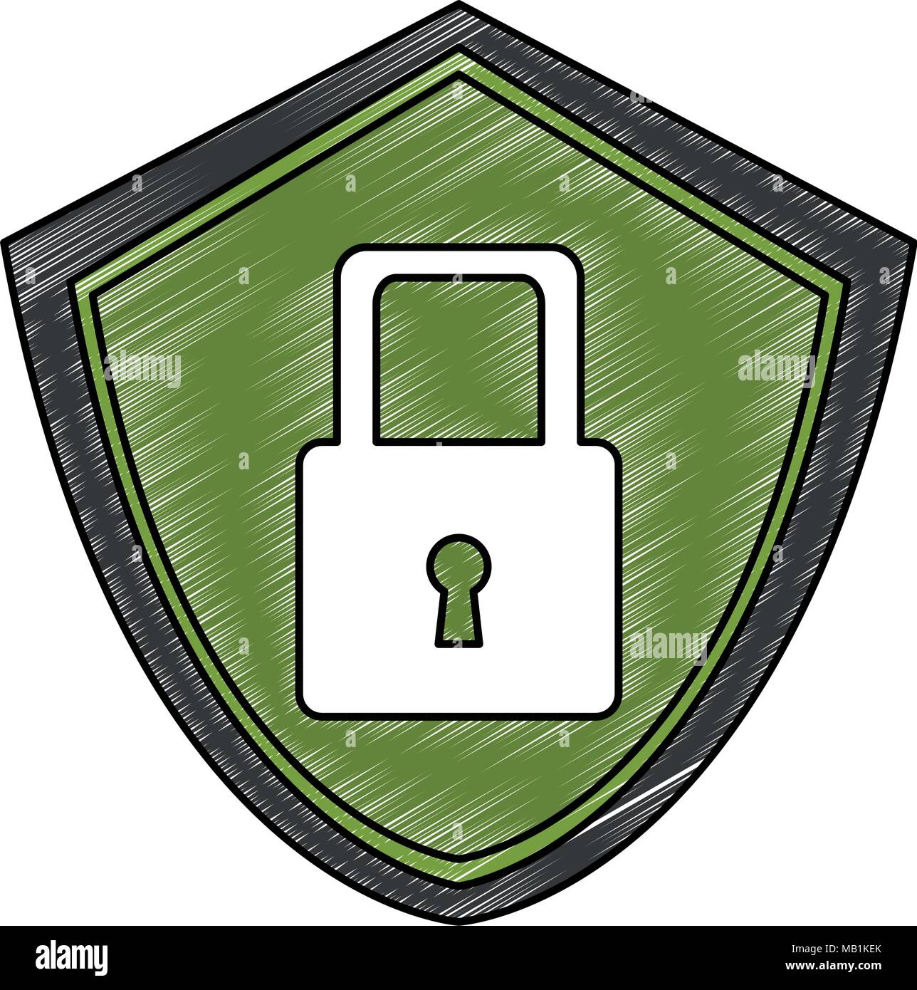 Security shield draw icon vector Stock Vector Images - Alamy