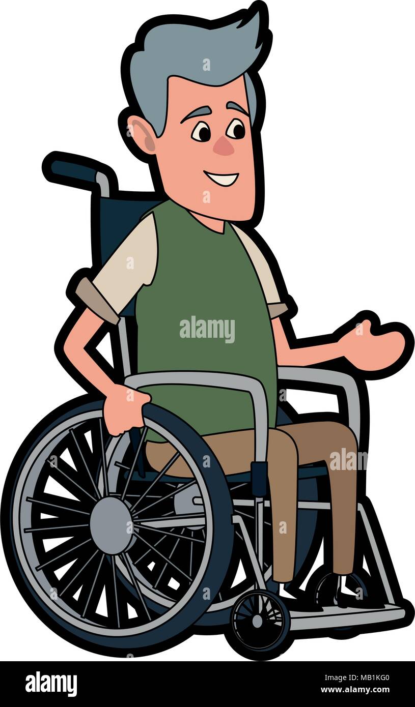 Man on wheelchair cartoon Stock Vector Image & Art - Alamy
