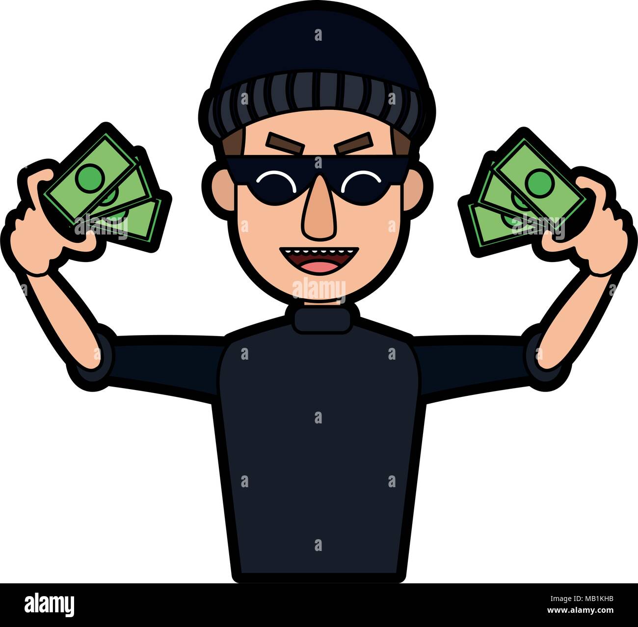 Thief man with money cartoon Stock Vector Image & Art - Alamy