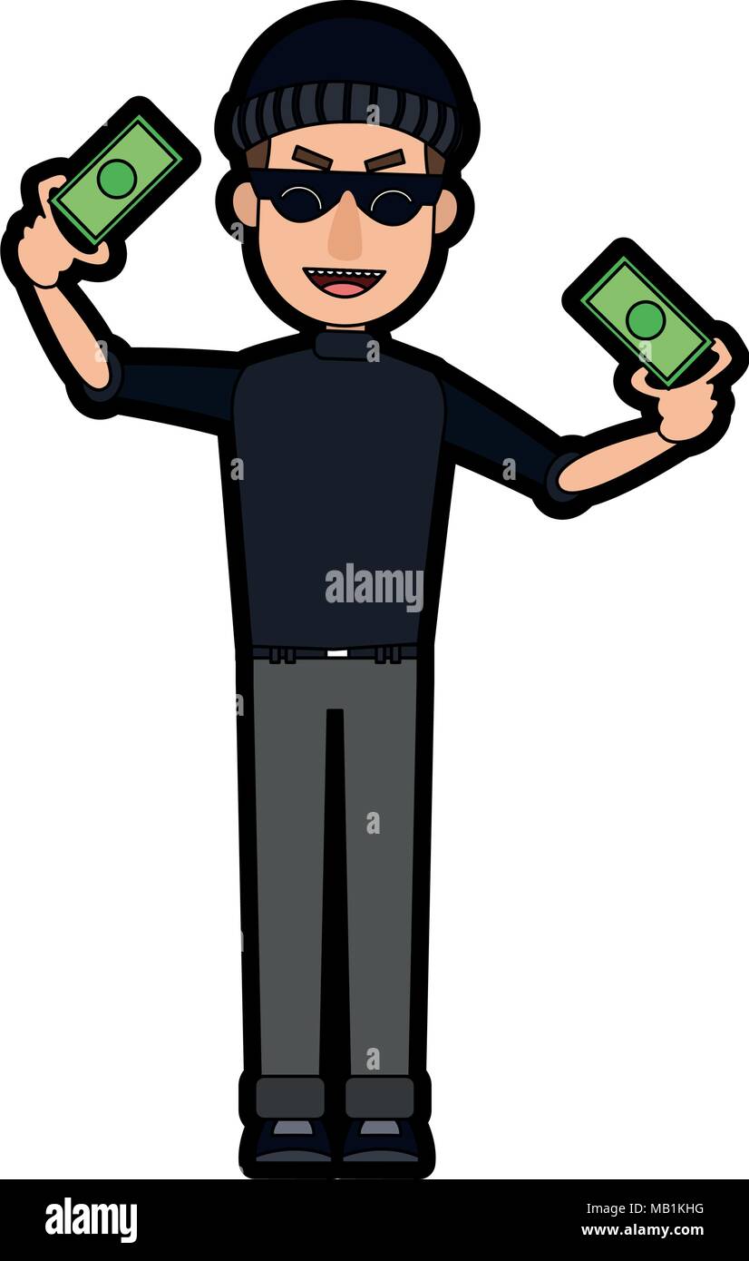 Thief man with money cartoon Stock Vector Image & Art - Alamy
