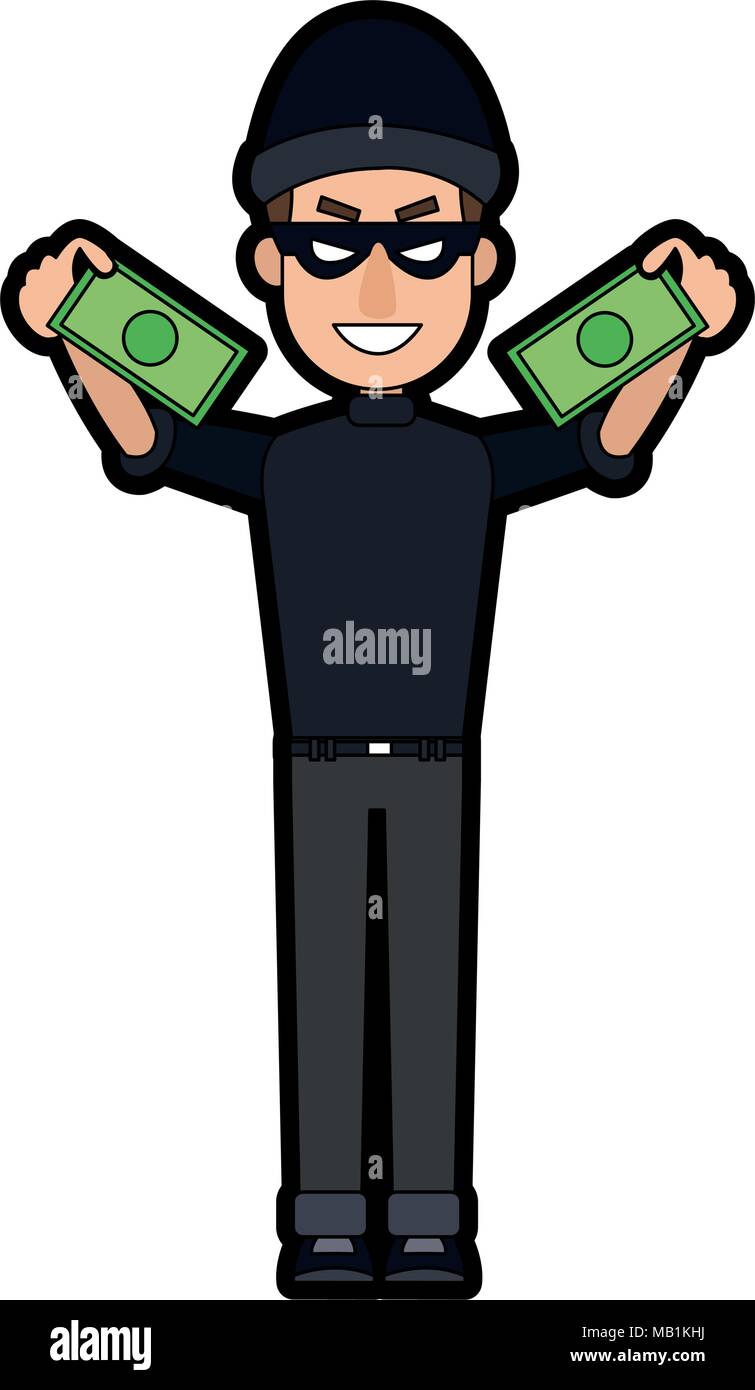 Thief man with money cartoon Stock Vector Image & Art - Alamy